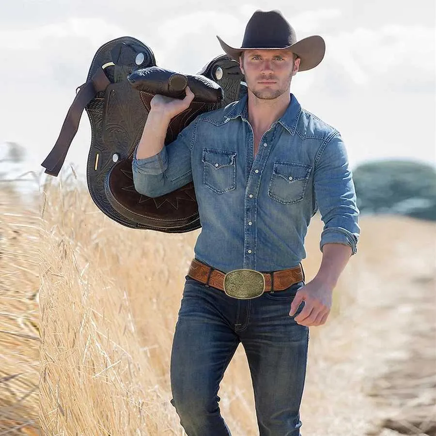New Men's Western Cowboy Belt Suitable for Casual Pants Daily Sports ...