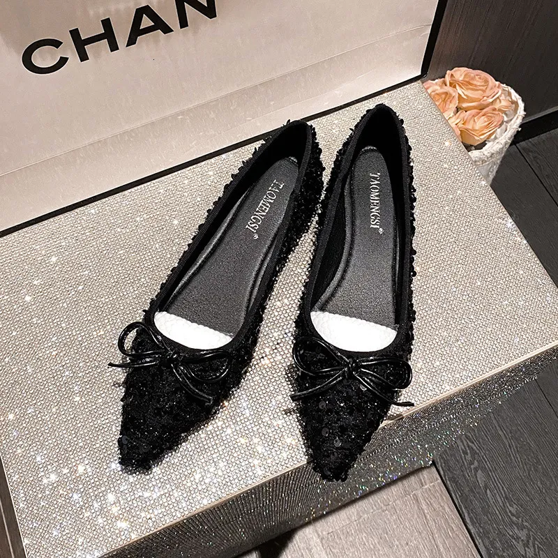 Wholesale Women's Sequin Pointed Toe Dress Shoes Elegant Bowknot Design ...