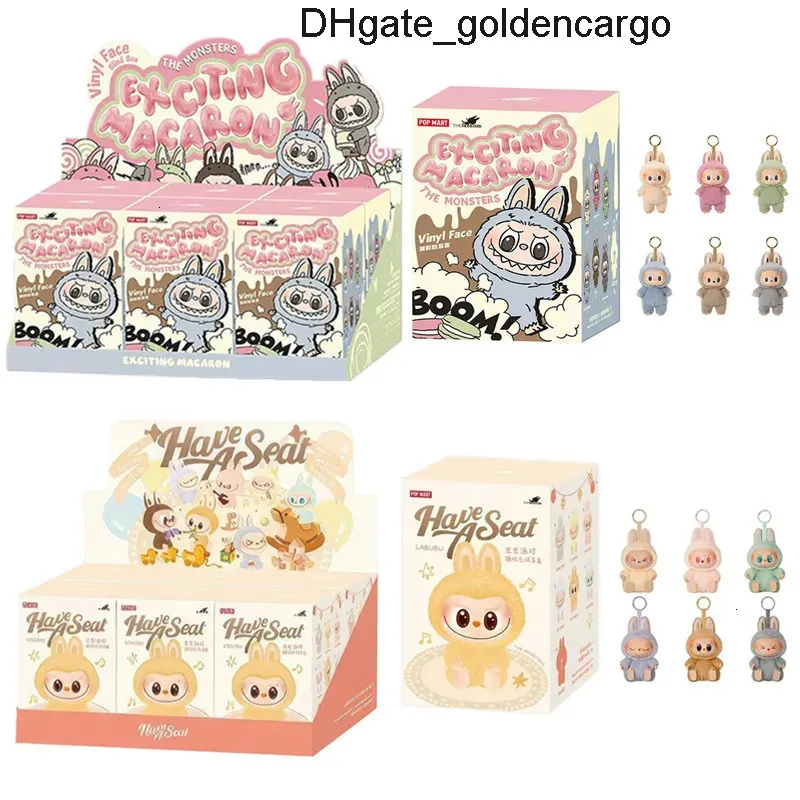 Blind Box Popmart Labubu Monster Lisa Seme Heart Macarrr Vinyl Series ...