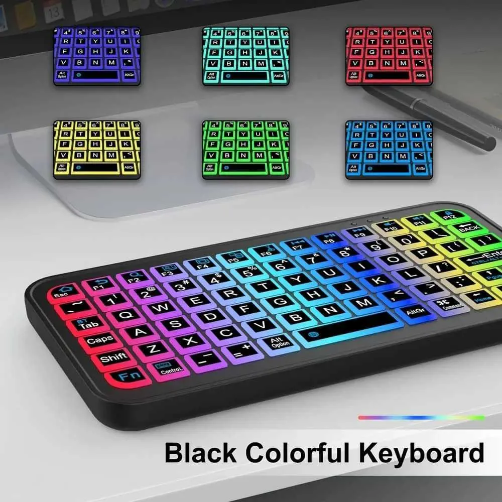 5 Inch Wireless Keyboard With Backlight, Rechargeable Bluetooth Keypad ...