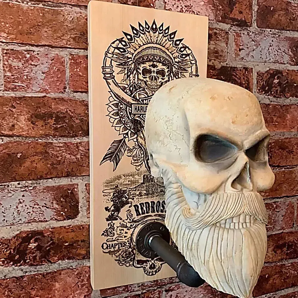 Skull Helmet Stand Wall Mounted Hook Motorcycle Helmet Holder And Hat ...