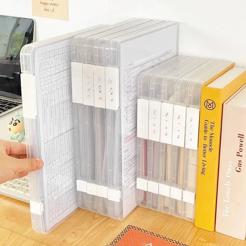 Transparent A4 File Organizer Folder Plastic Document Sorting Box For ...