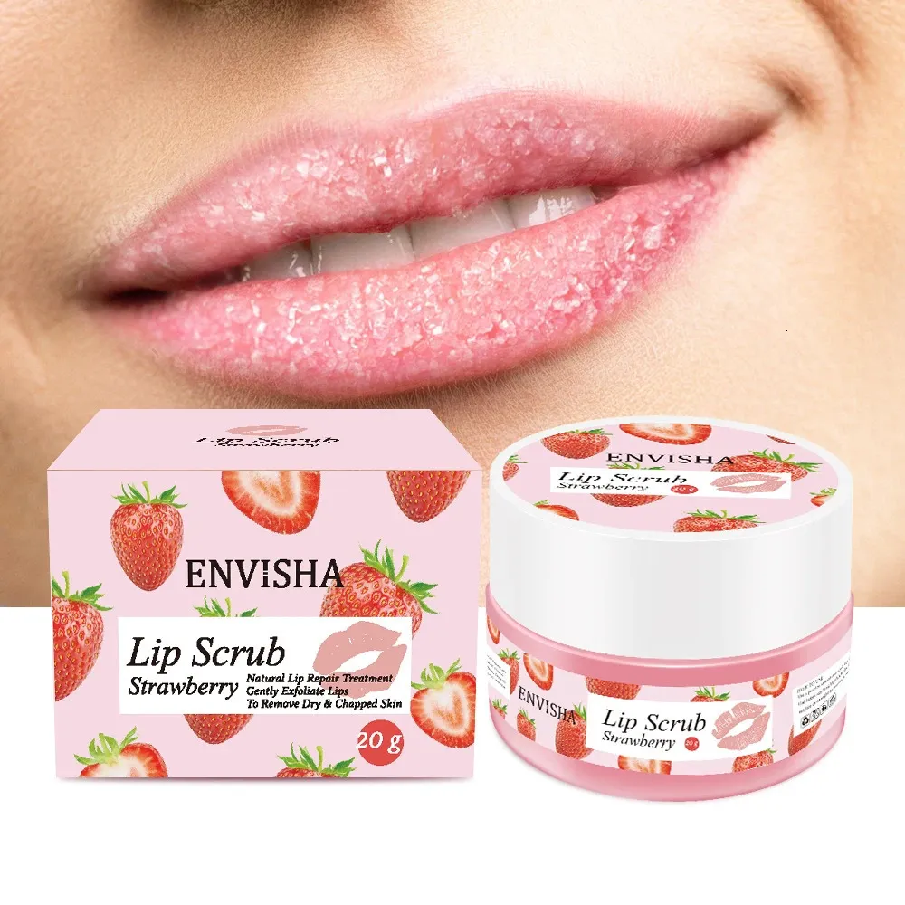 ENVISHA Strawberry Lip Care Scrub Lip Balm Sugar Cream Exfoliating ...