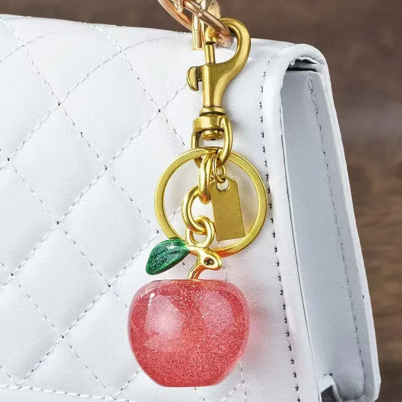 Luxury Keychain Wallet Key Bag with Cherry Charm Chain, Unisex Lanyard ...