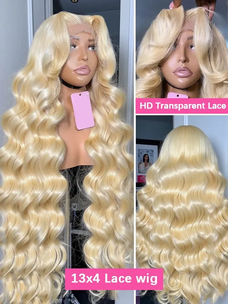 Grey Highlight Ombre Wig Body Wave Human Hair 13x4 and 13x6 Transparent ...