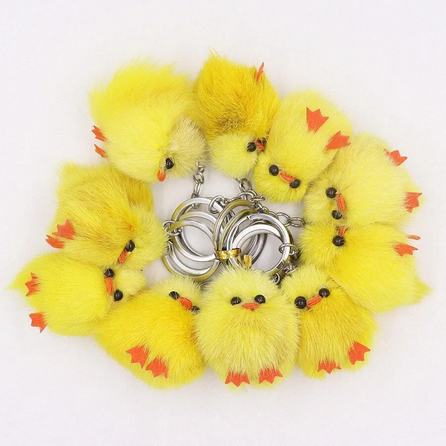 Simple And Fluffy Mink Fur Duck Keychains Real Fox... From Ogmine, $7. ...