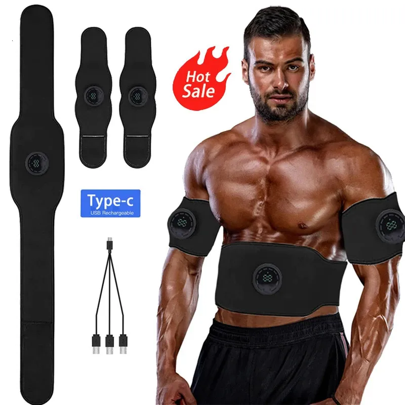 Rechargeable EMS Abdominal Toning Belt: Muscle Stimulator For Waist ...