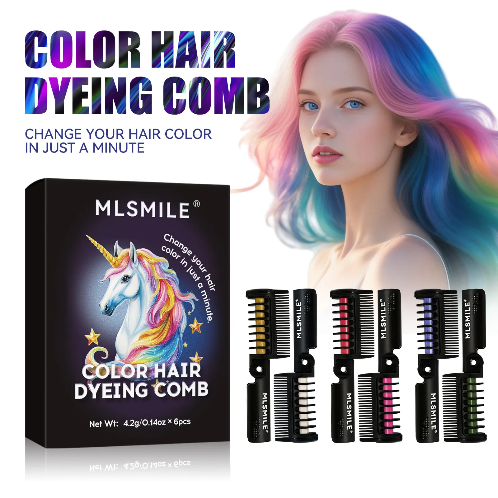 Colorful Disposable Hair Dye Combs Foldable... From Rainbowshirt, $14. ...