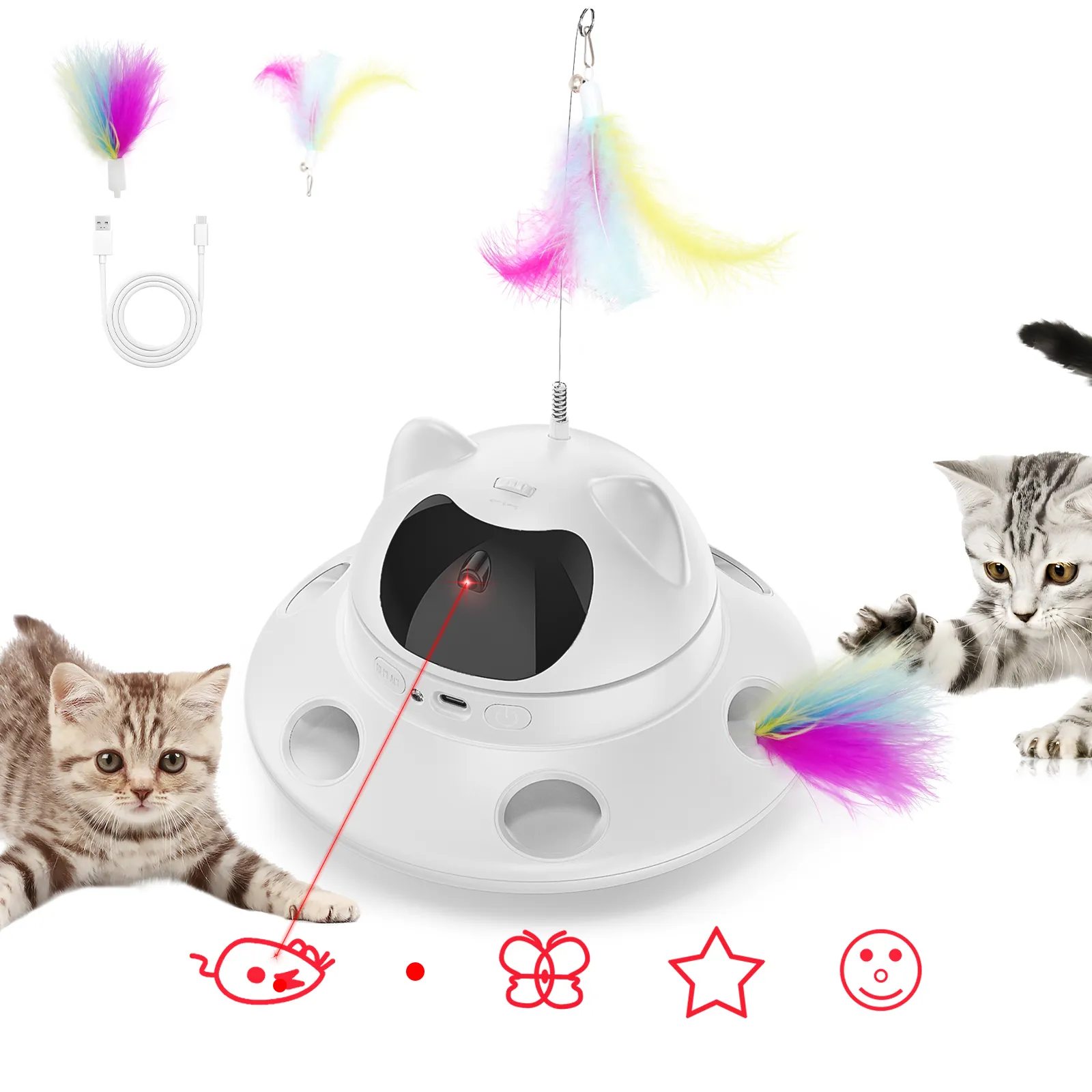 Interactive Cat Toy: 3 In 1 Motion Activated Game With Whack A Mole ...