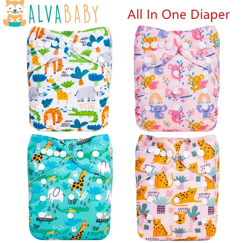 U Pick ALVABABY AIO Diaper All In One Diaper Sewn In 4 Layer Bamboo ...