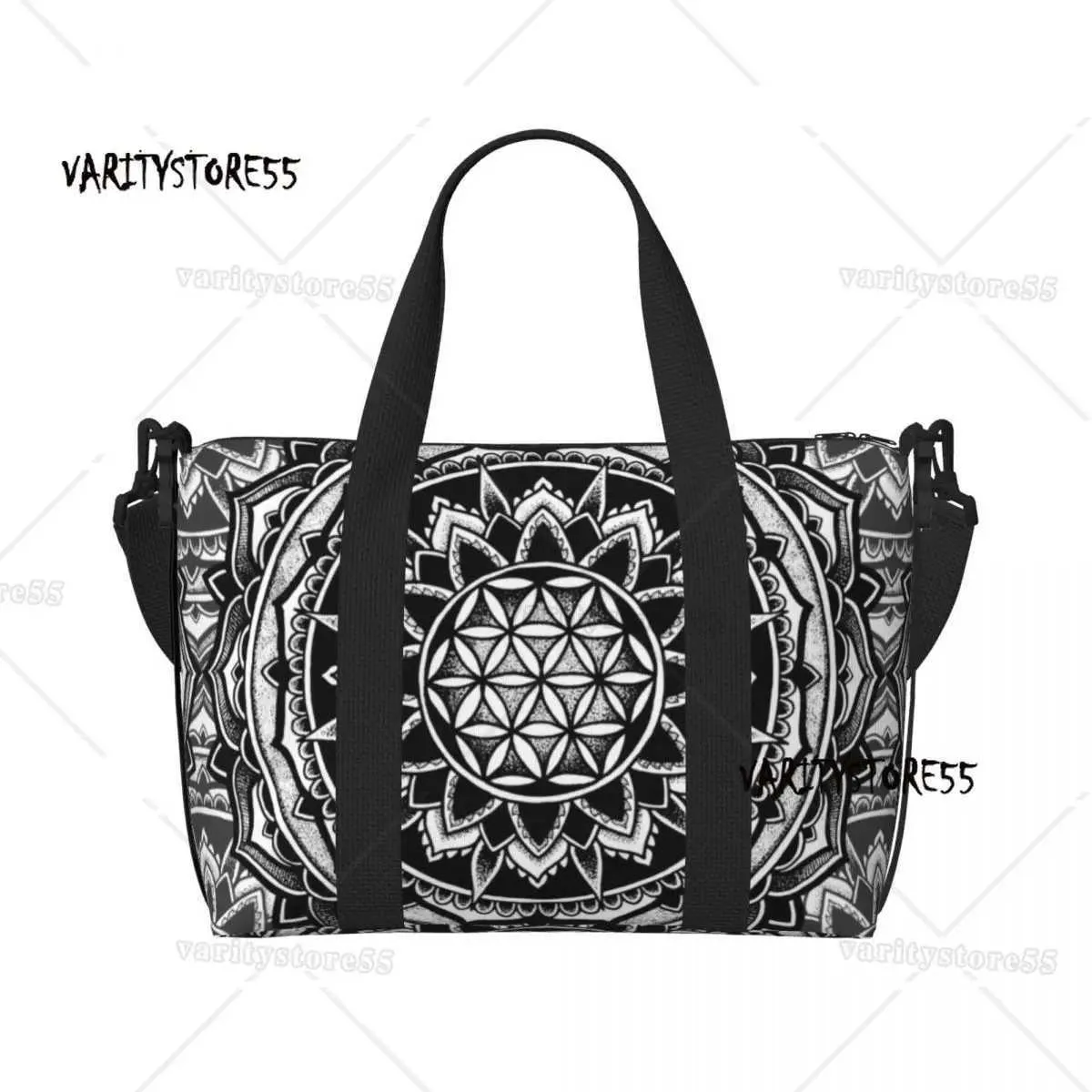 Custom Sacred Geometry Mandala Beach Tote Bag Women... From Kendrix, $9 ...