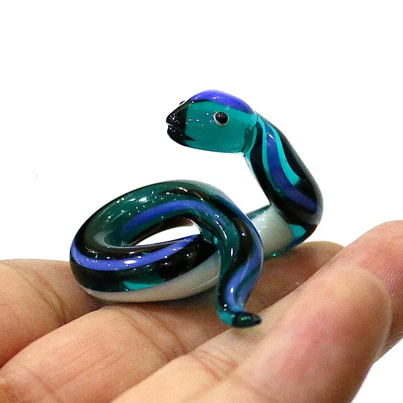 Murano Glass Snake Ornaments Zodiac Miniature Figurines For Home Table ...