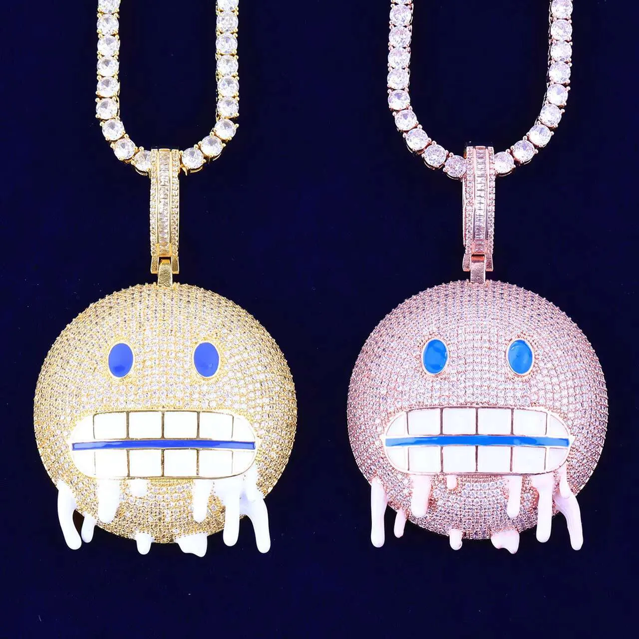 Trendy Hip Hop Moissanite Pendant Necklace: Custom Cold Face Cartoon ...