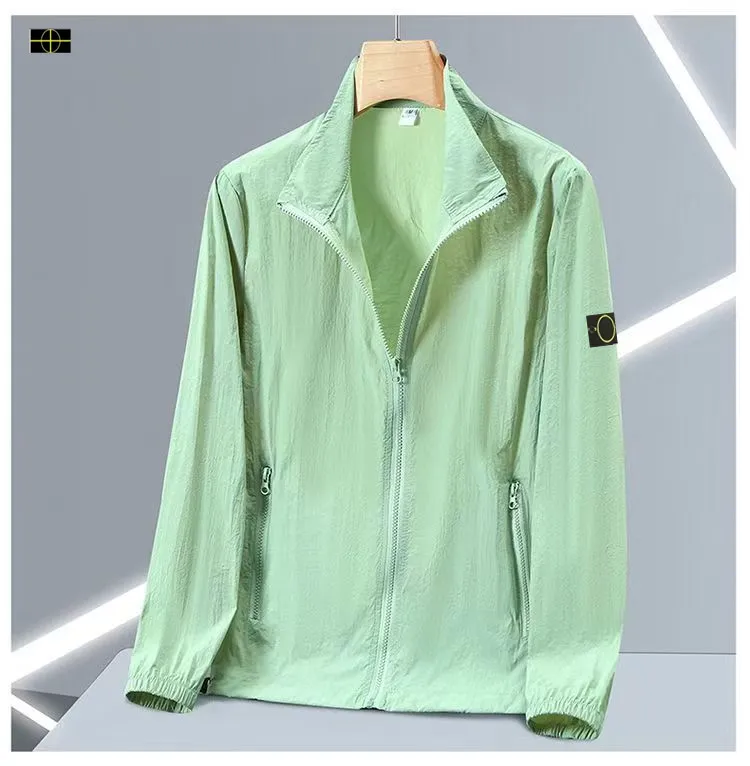 Men's Summer Sunscreen Jacket Lightweight Loose Fit Casual Sports Stand ...