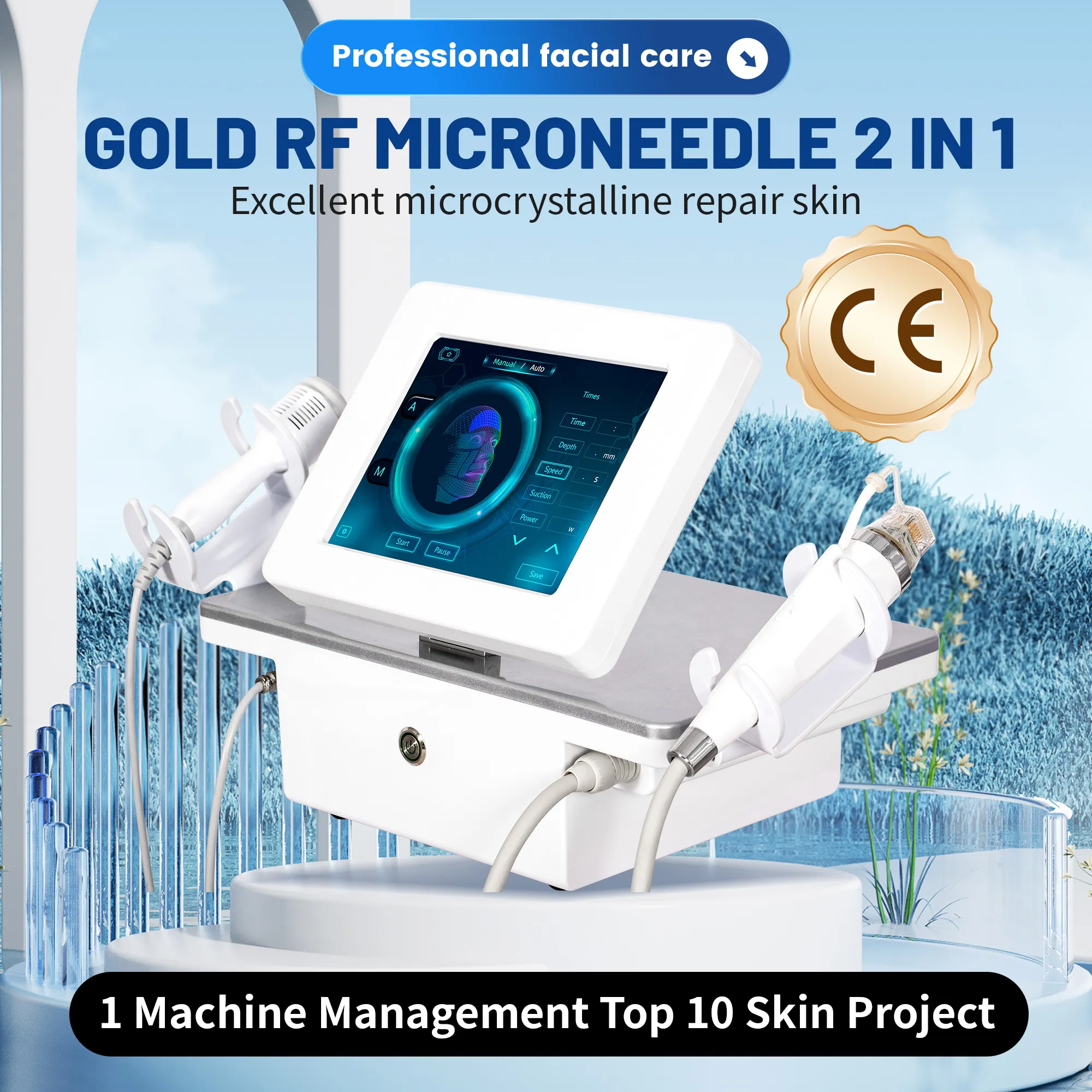 2 In 1 Fractional RF Microneedling Machine With Cold Hammer Portable ...
