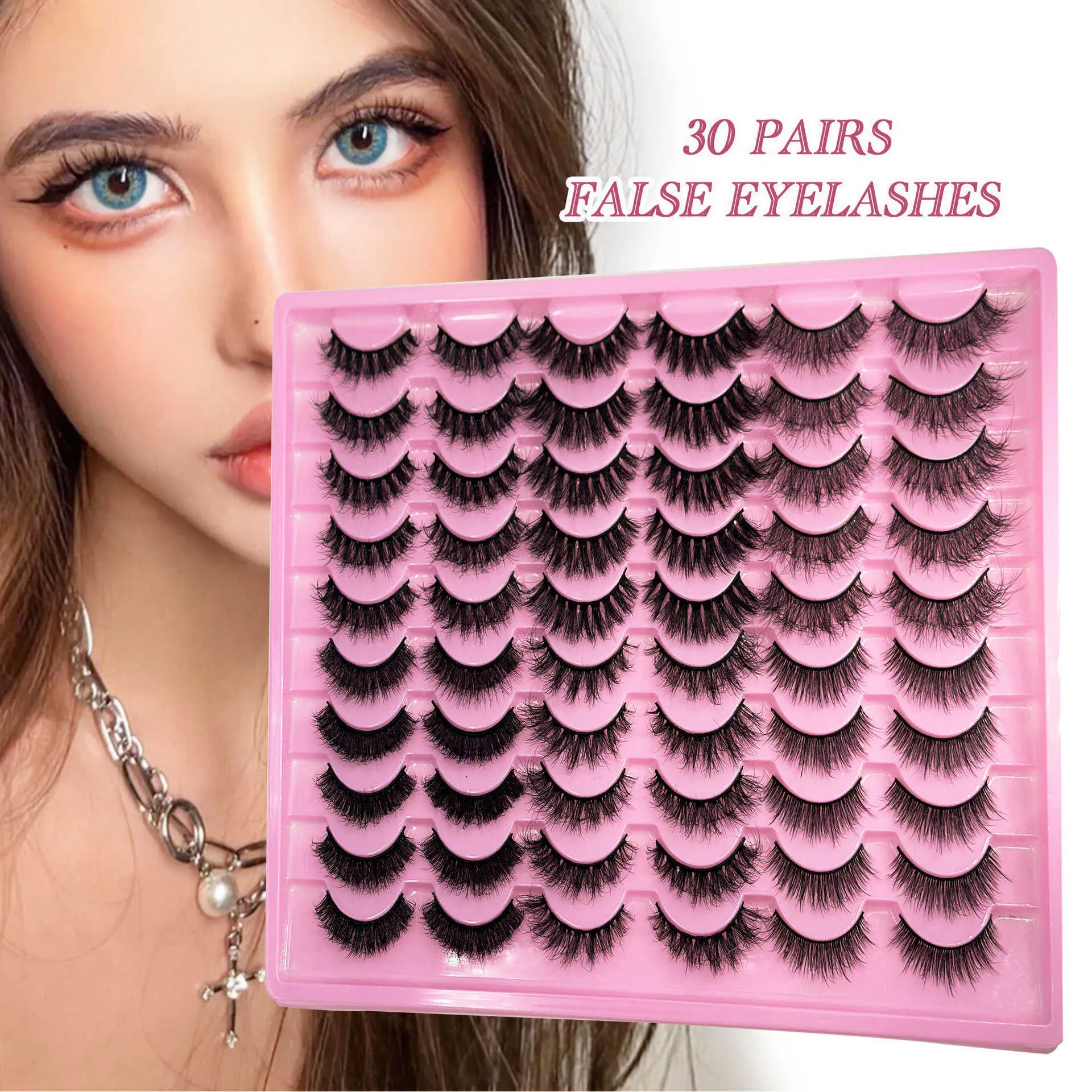 Fluffy Messy Style False Eyelashes Thick Curling Lash Strips For ...