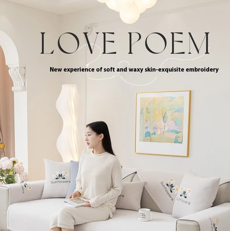 White Chenille All-Season Non-Slip Seat Cushion, Light Luxury ...