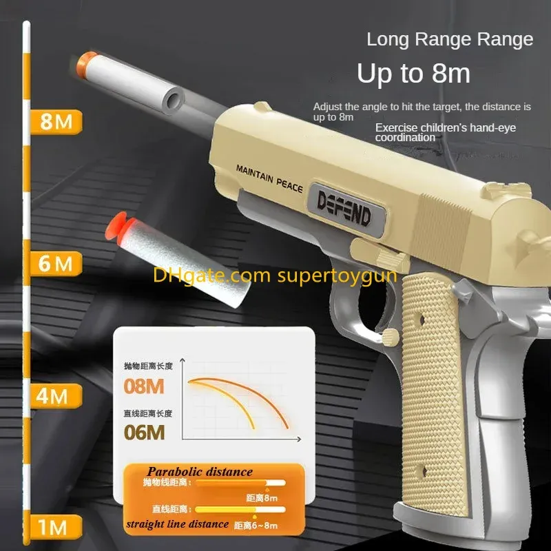 EVA Foam Bullet Toy Guns 1911 Desert Eagle Style Revolver Pistols For ...