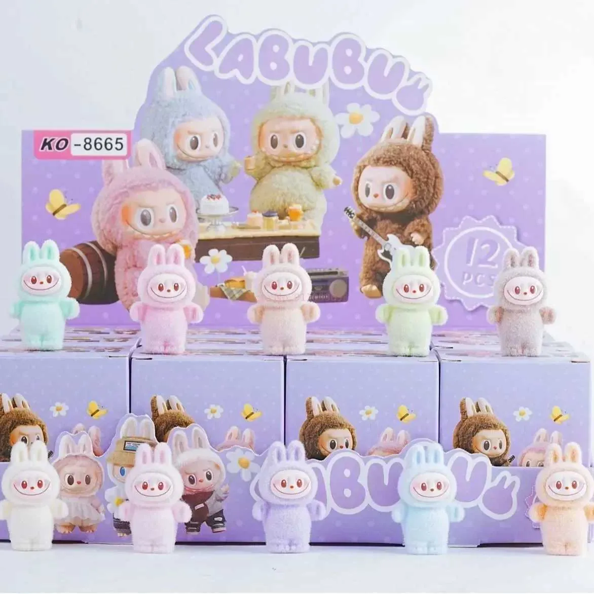 New Labubu Blind Box Cartoon Flocking Hand Made Blind Box High Value ...
