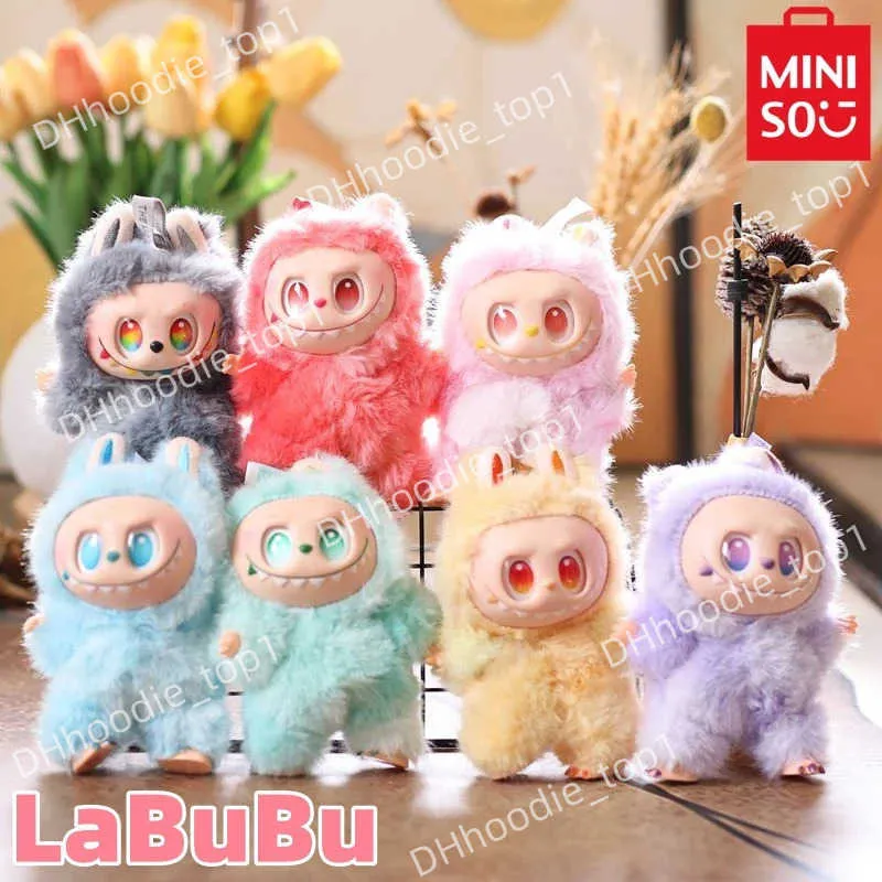 MINISO V3 Labubu Plush Doll Keychain Animated Characters Keyring For ...