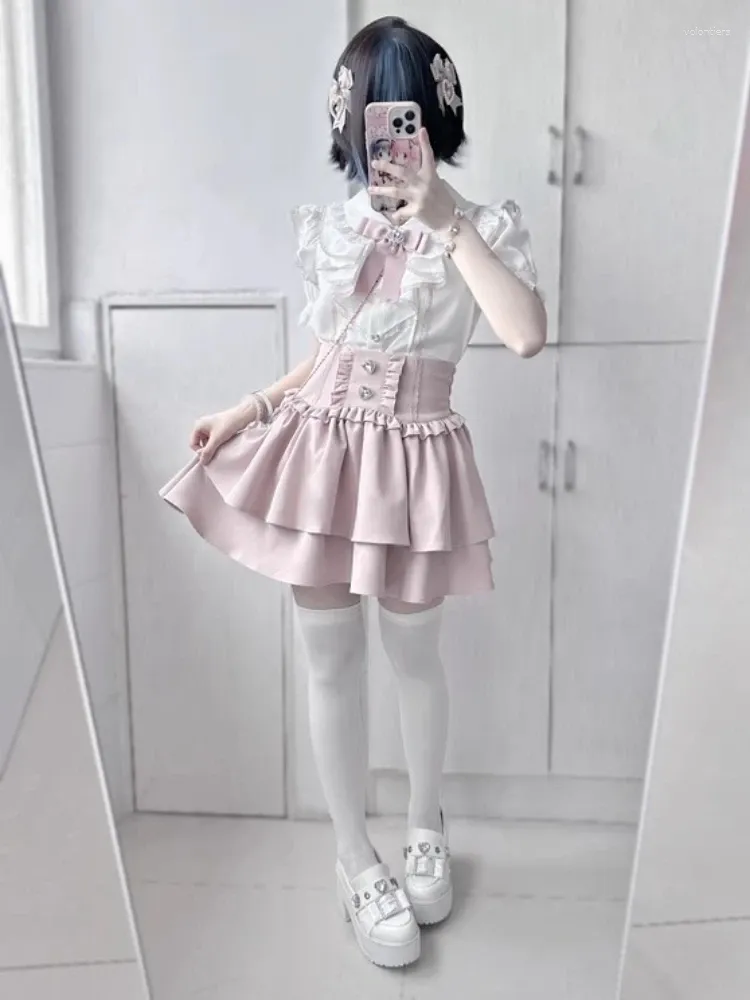 Japanese Sweet Y2k Lolita Cake Short Skirt For Women High Waist ...