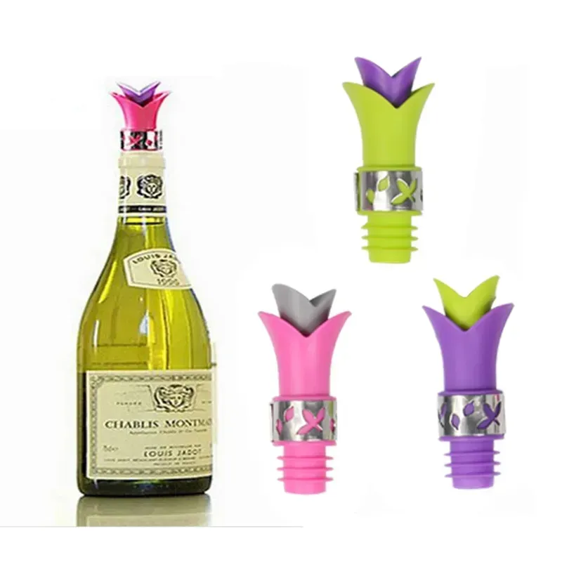 Silicone Wine Bottle Stoppers Lily Pourer, Anti Spill Stopper, Food ...