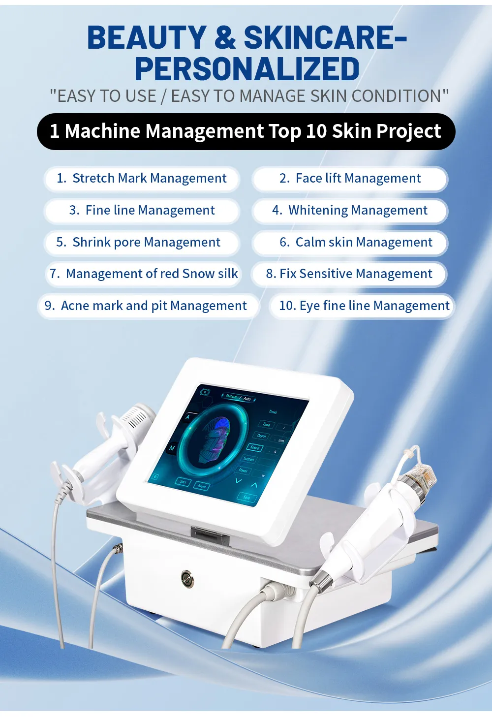 Fractional RF Micro-needle Machine 36 × 55 × 43 cm Skin Revitalizer ...