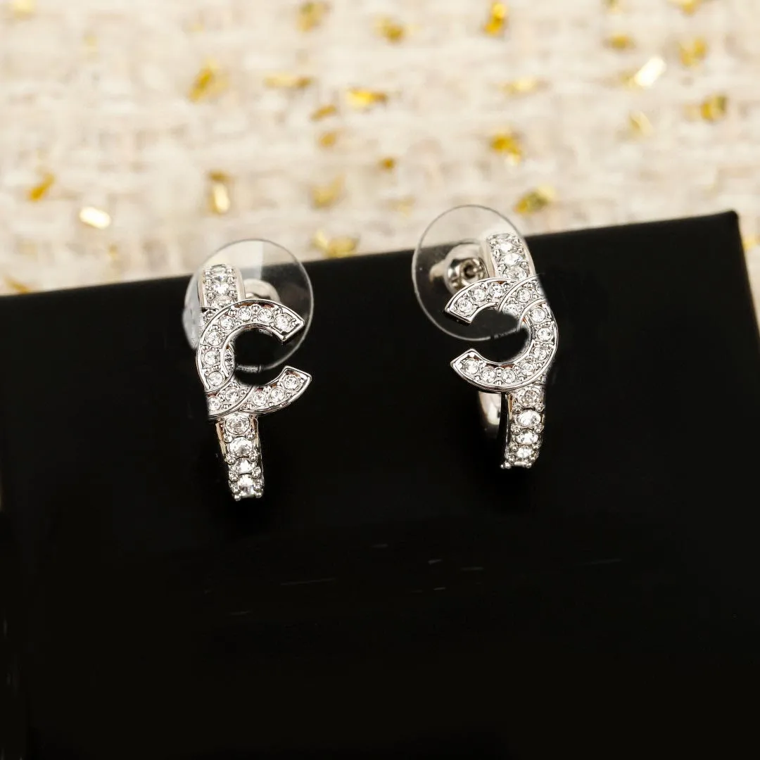 2025 Luxury Quality Charm Half Round Drop Earrings with Diamonds in ...