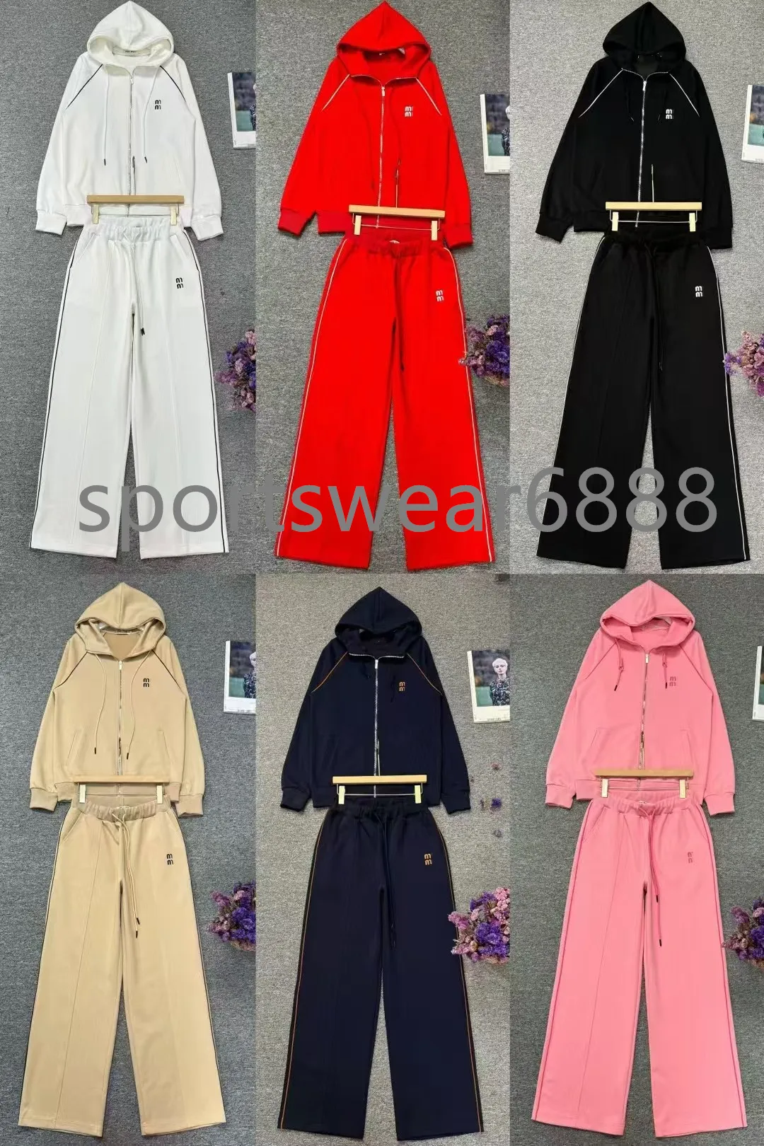 Tracksuit for Women: Wide-Leg Pants Designer Womens Tracksuits, Top ...