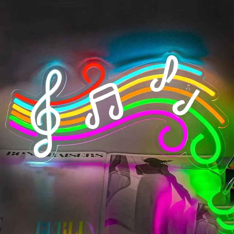 X250623 Musical Staff Note LED Neon Sign USB... From Honey_fruit_tree1 ...
