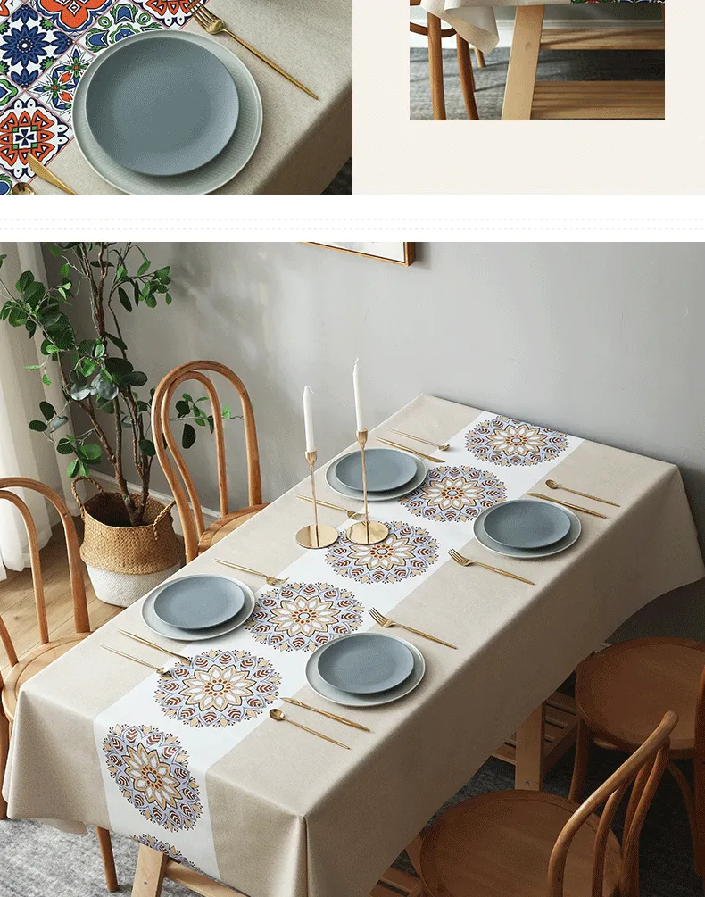 2025 Leave-In Meal Rectangular Dining Table Mat Tablecloth, PVC ...