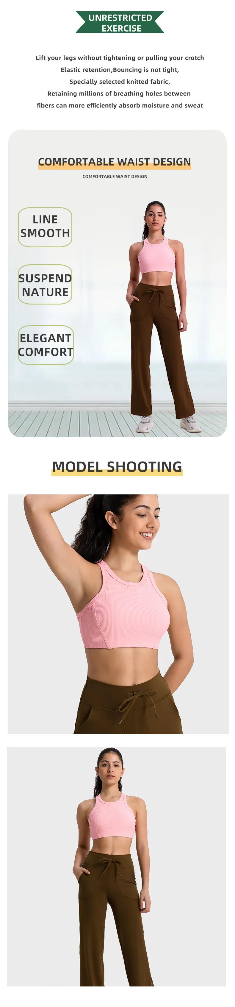 High Elastic Thread Yoga Vest Shock-Absorbing Sports Bra with Beautiful ...