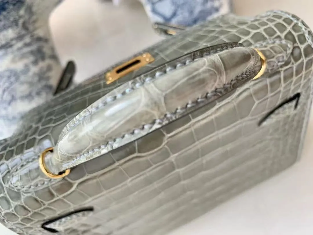 19A Mirror Designer Bag: Handmade 20cm Crocodile Skin Luxury Handbag ...