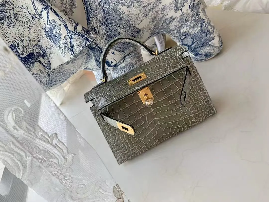 19A Mirror Designer Bag: Handmade 20cm Crocodile Skin Luxury Handbag ...