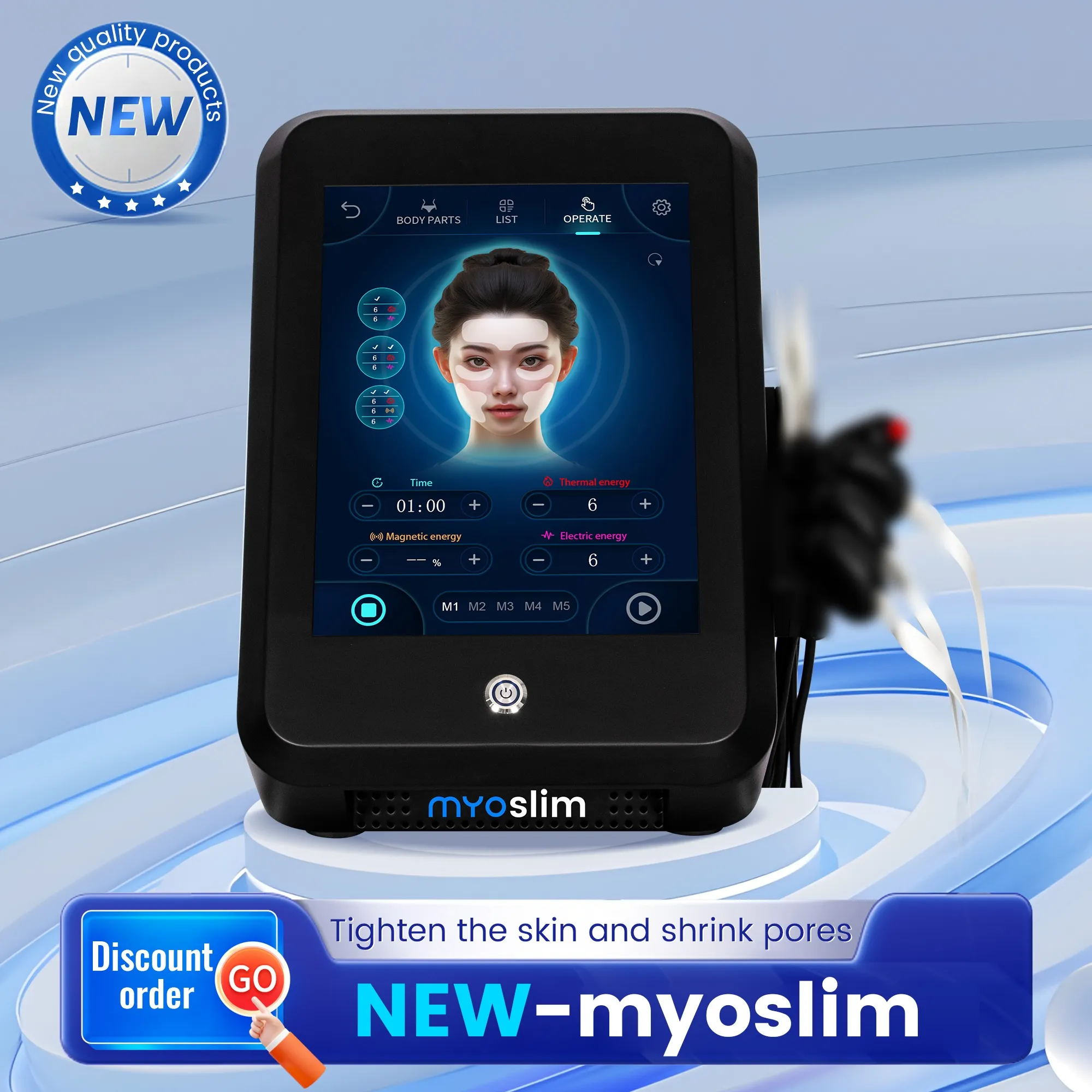 Professional MyoSlim RF Hydralift Facial Machine For Muscle And Skin ...