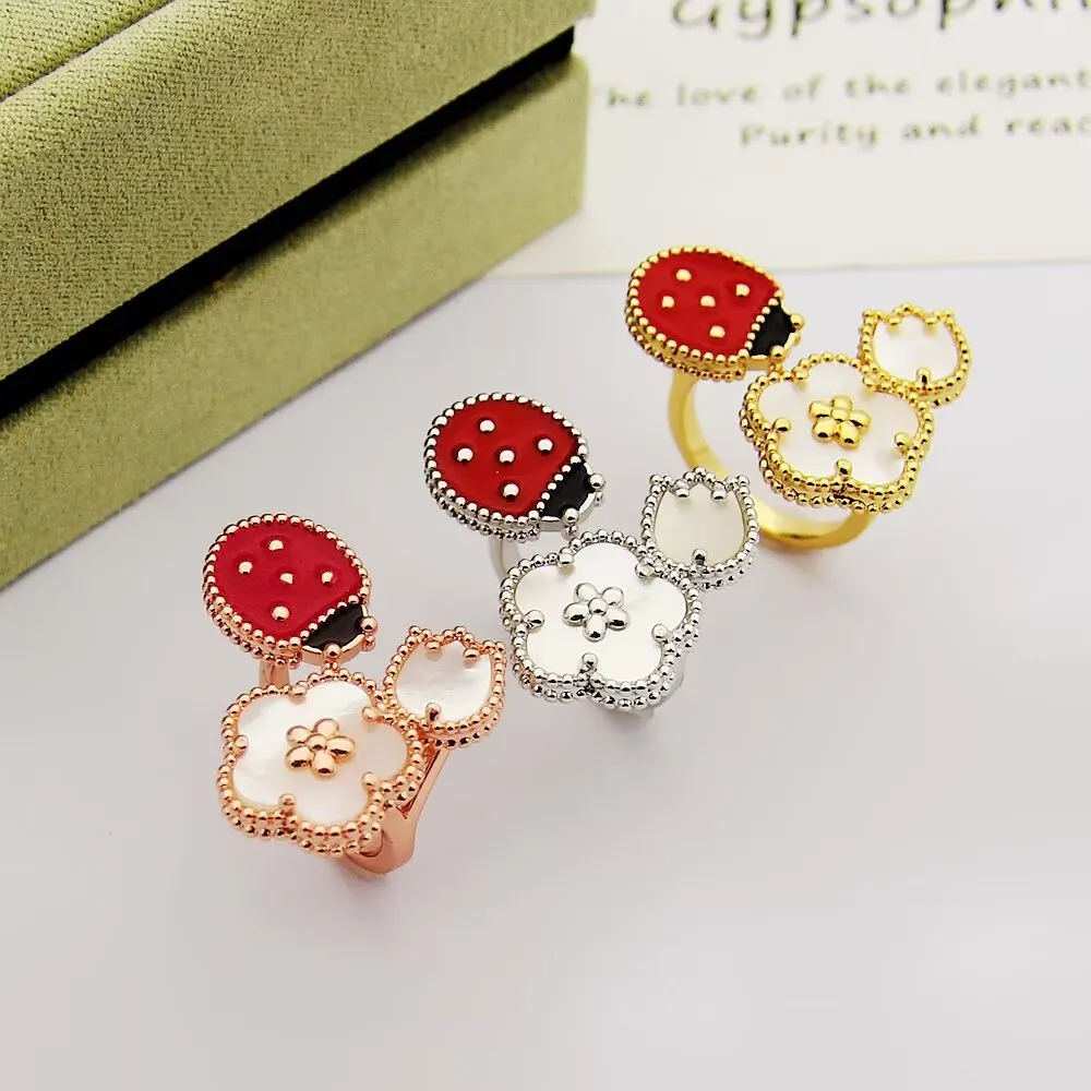Brand Luxury Clover Ring Fashion New Ladybug Designer Rings For Women ...