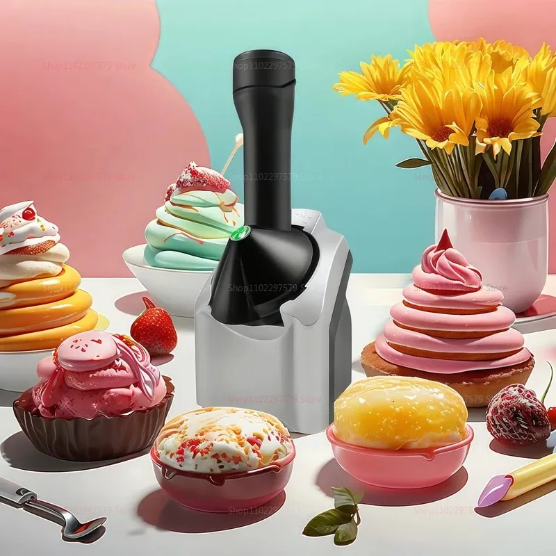 Portable Electric Ice Cream Maker Soft Serve Frozen Yogurt DIY Smoothie ...