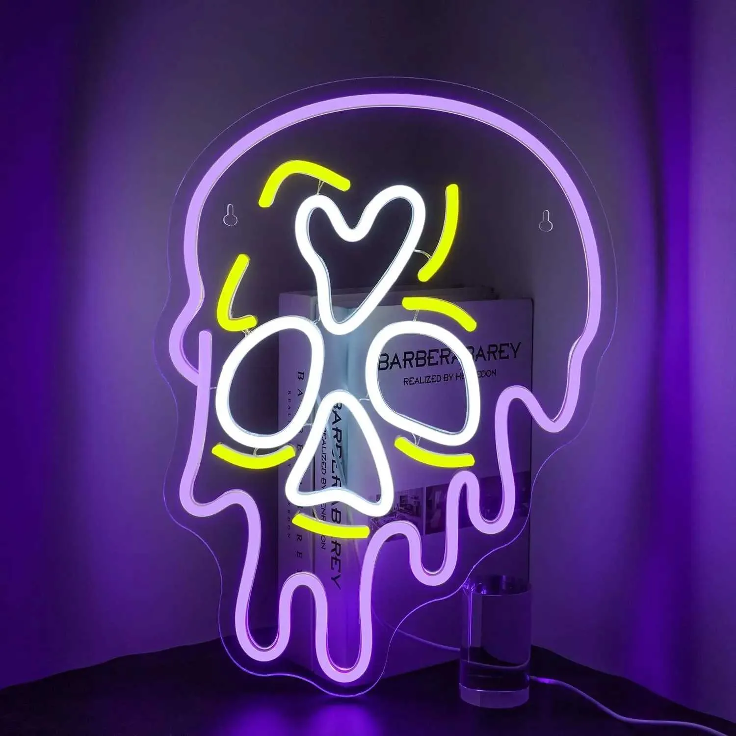 LED Purple Melting Skeleton Alien Neon Light For Wall Decor, Living ...