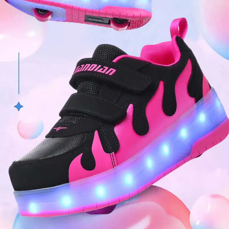 Children's Walking Shoes and Roller Skates: Four-Wheel Invisible Ice ...