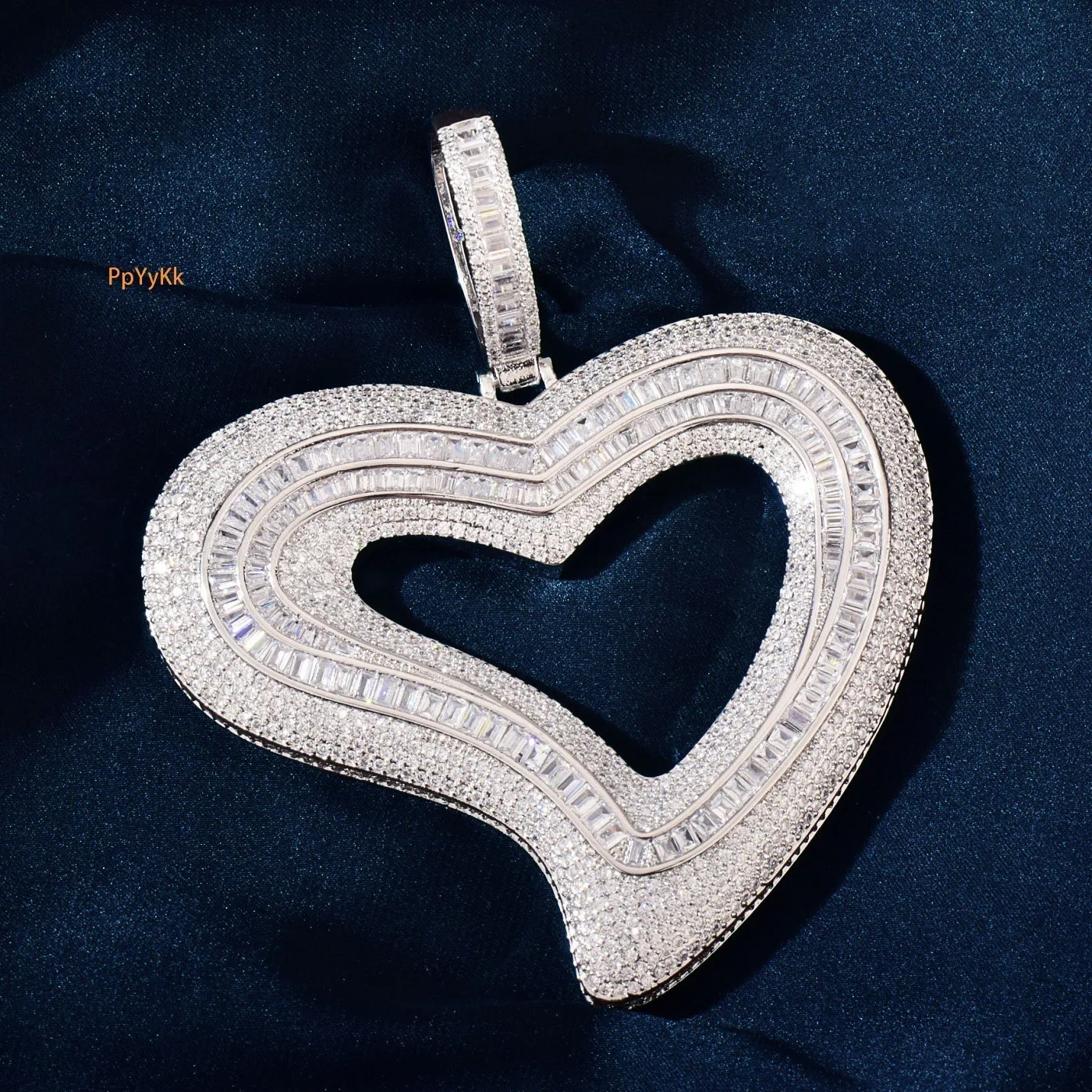 Luxury Moissanite Heart Pendant Necklace Iced Out... From Ppyykk, $18.1 ...