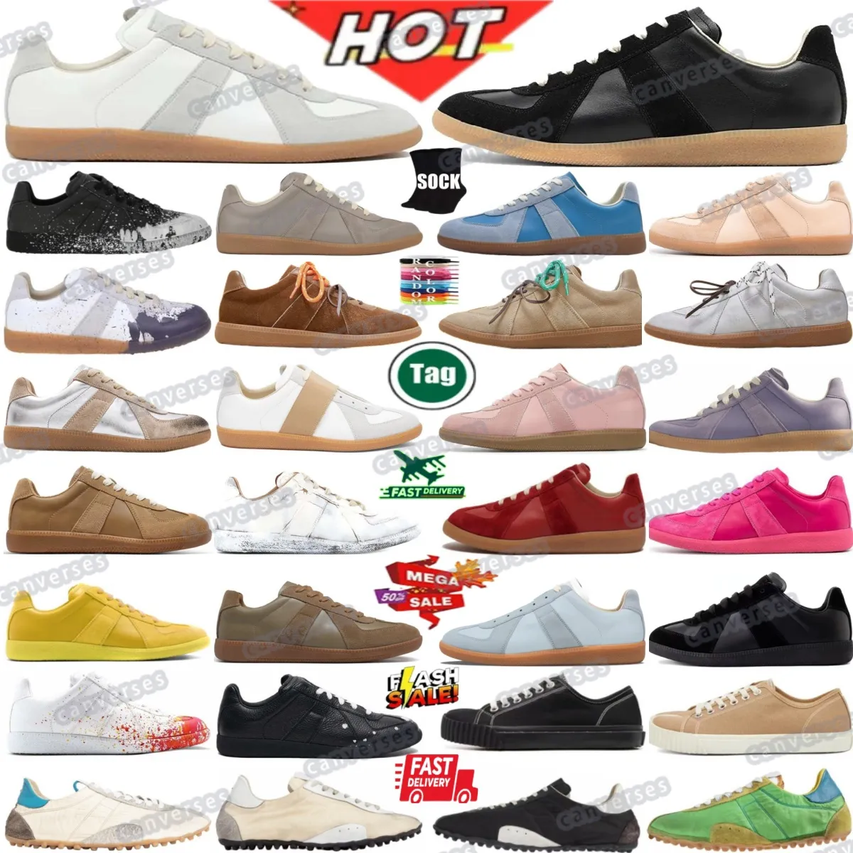 GATs Designer Shoes Mm6 Sneakers German Army Replica Sprinters Tabi ...