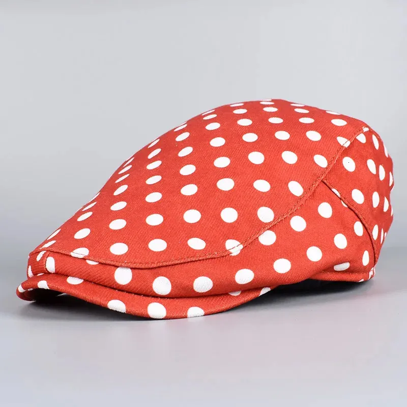 Leopard Print Cotton Newsboy Cap for Women, Spring/Summer Beret ...