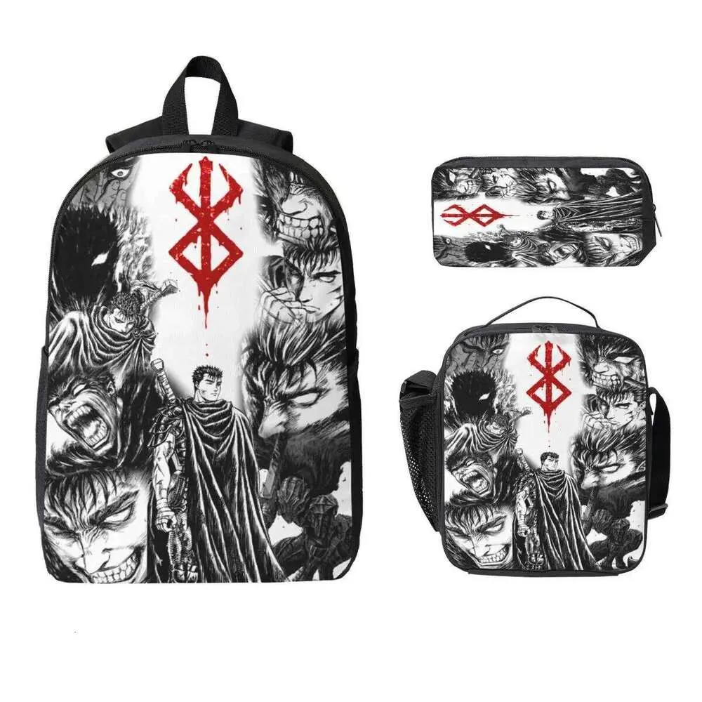 Berserk Guts Backpack Set for Children: Pencil Box, Backpack, and Lunch ...