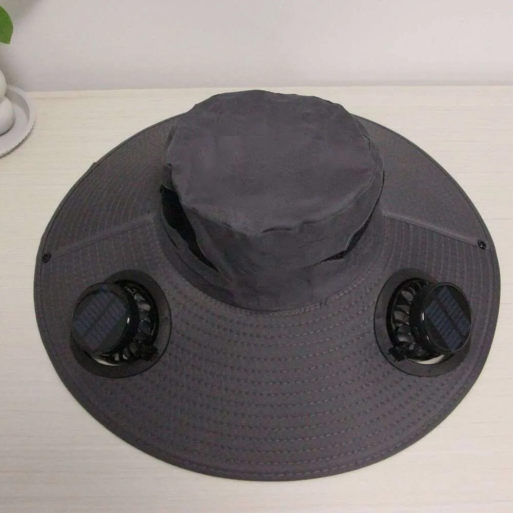 2025 Solar USB Fan Hat with Large Brim for Men, High Power Charging, UV ...