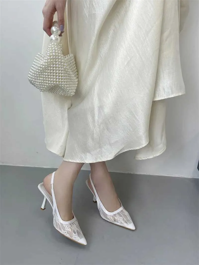 Hlieny Pointed Toe Slingback Sandals for Women with Hollow Mesh Upper ...