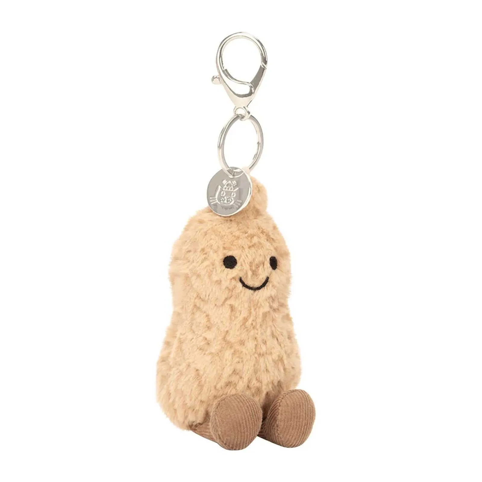 Mini Peanut Plush Keychain with O-Shaped Buckle Resin Crystal Pillar ...