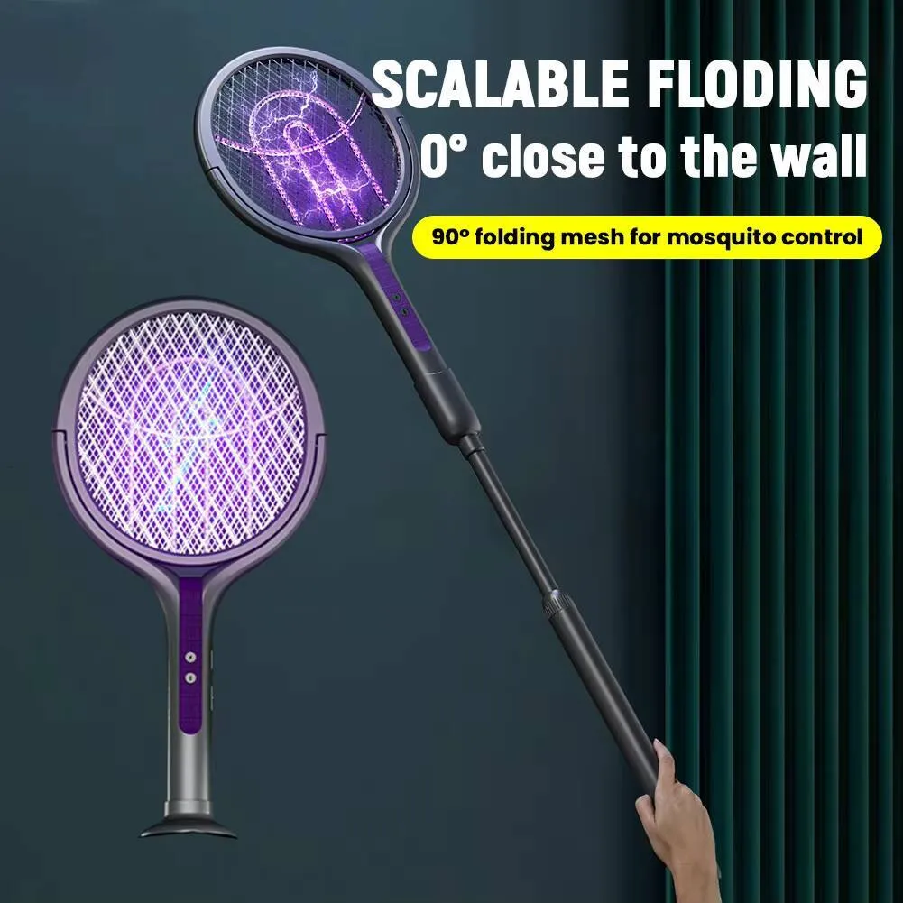 2 In 1 Rechargeable Electric Bug Zapper Swatter Racket Fast Charging ...