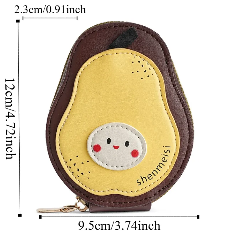 Card Holders Korean Style PU Leather Case Cartoon Pear Shape Slim ID ...