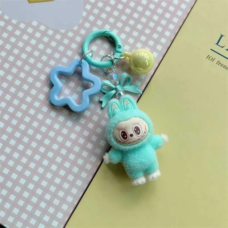 Cartoon Labbubu Resin Keychain Pendant for Boys with Crystal Pillar ...