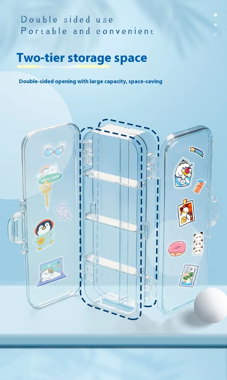 Minimalist Transparent Hard Acrylic Pen Case: Double-Sided, Double ...